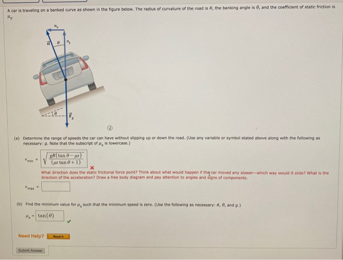 Solved A car is traveling on a banked curve as shown in the | Chegg.com