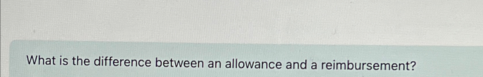 Solved What is the difference between an allowance and a | Chegg.com