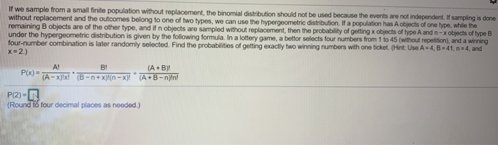 Solved If we sample from a small finite population without | Chegg.com