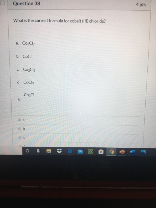 Solved D Question 38 4 pts What is the correct formula for | Chegg.com
