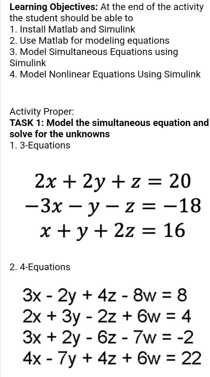 Solved Learning Objectives: At the end of the activity the | Chegg.com