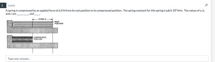 Solved 11 1 point A spring hanging from the ceiling of an | Chegg.com