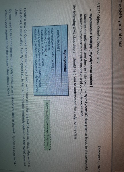 The MyPolynomial class General Instructions In | Chegg.com