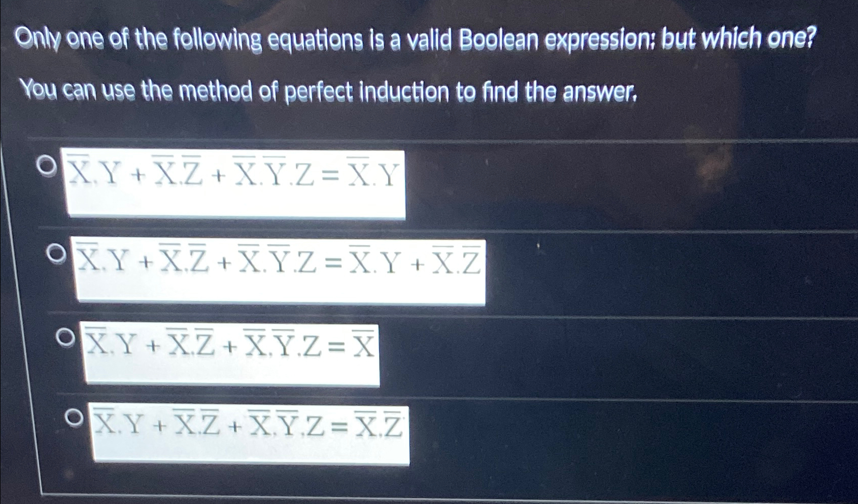 Solved Only one of the following equations is a valid | Chegg.com