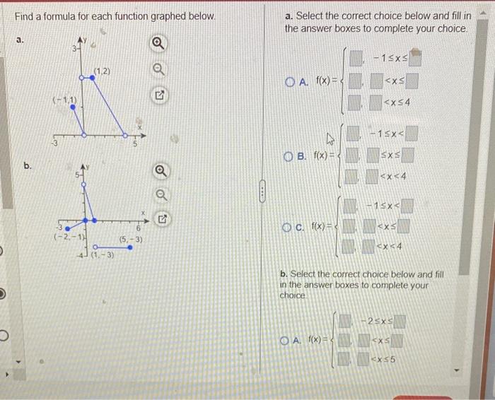 Solved Find a formula for each function graphed below. a. | Chegg.com