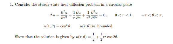 Solved Consider the steady-state heat diffusion problem in a | Chegg.com