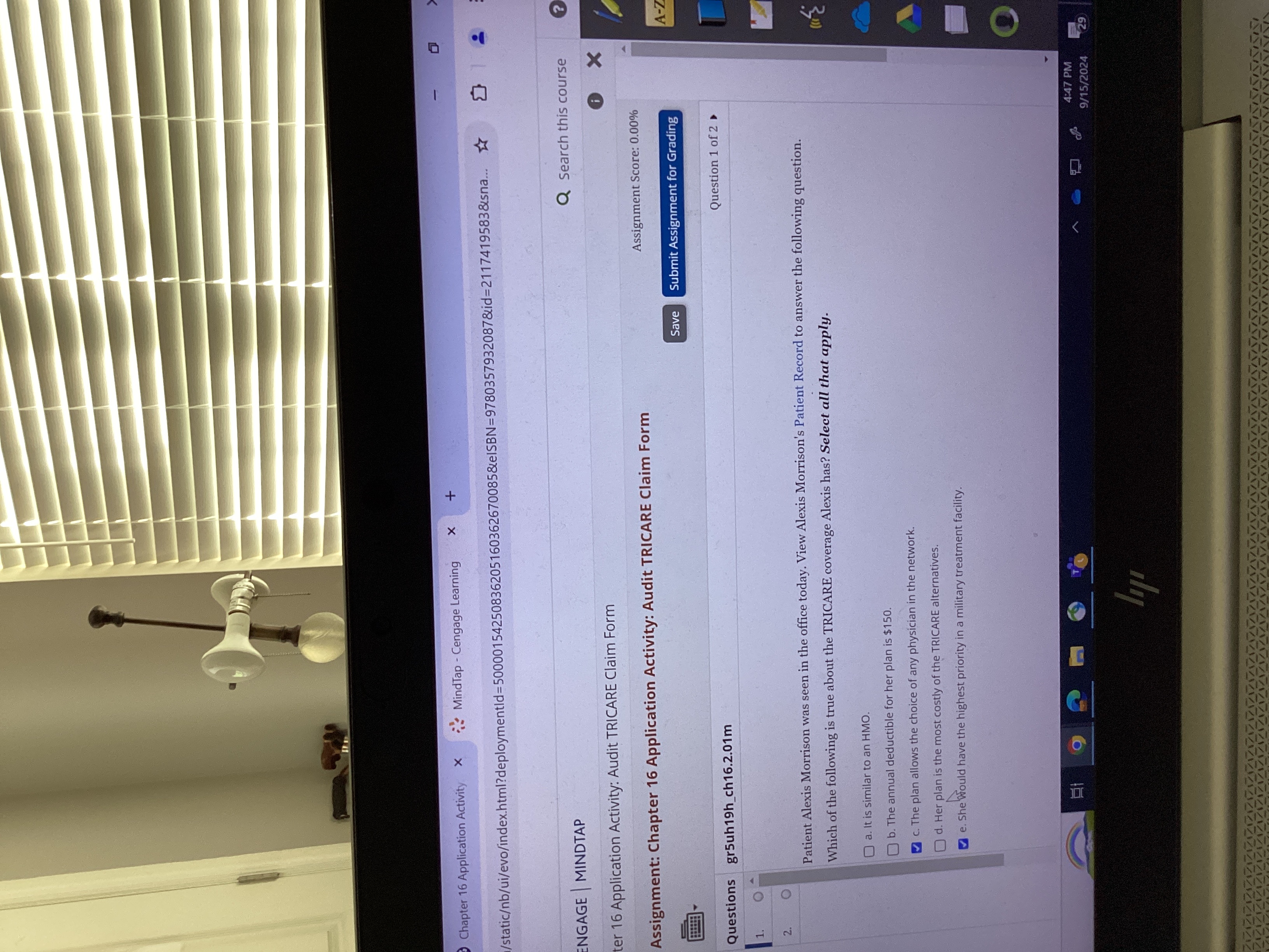 Solved Patient Alexis Morrison was seen in the office today. | Chegg.com