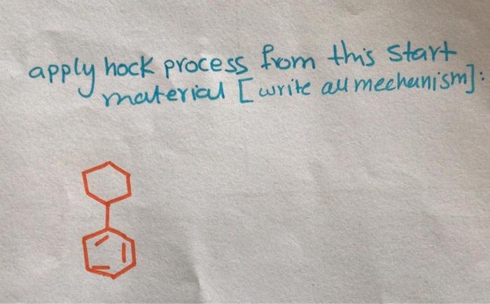 Solved apply hock process from this start material [ write | Chegg.com