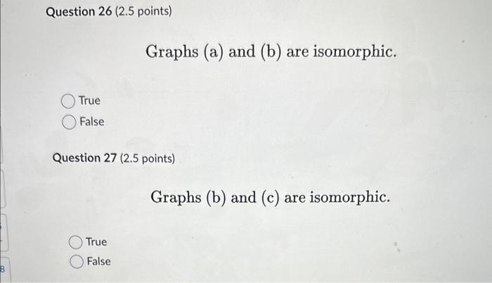 Solved (b) (c) Question 23 (2.5 points) Graph (a) is planar. | Chegg.com