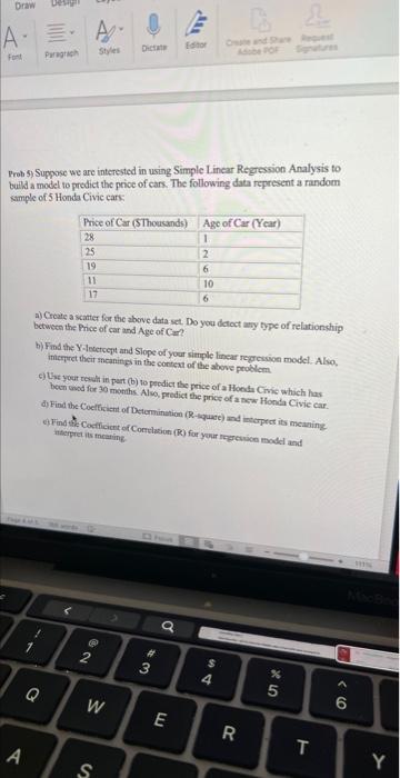 Solved Prob 5) Suppose we are interested in using Simple | Chegg.com