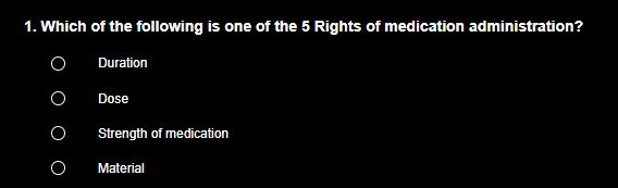 Solved Which of the following is one of the 5 ﻿Rights of | Chegg.com