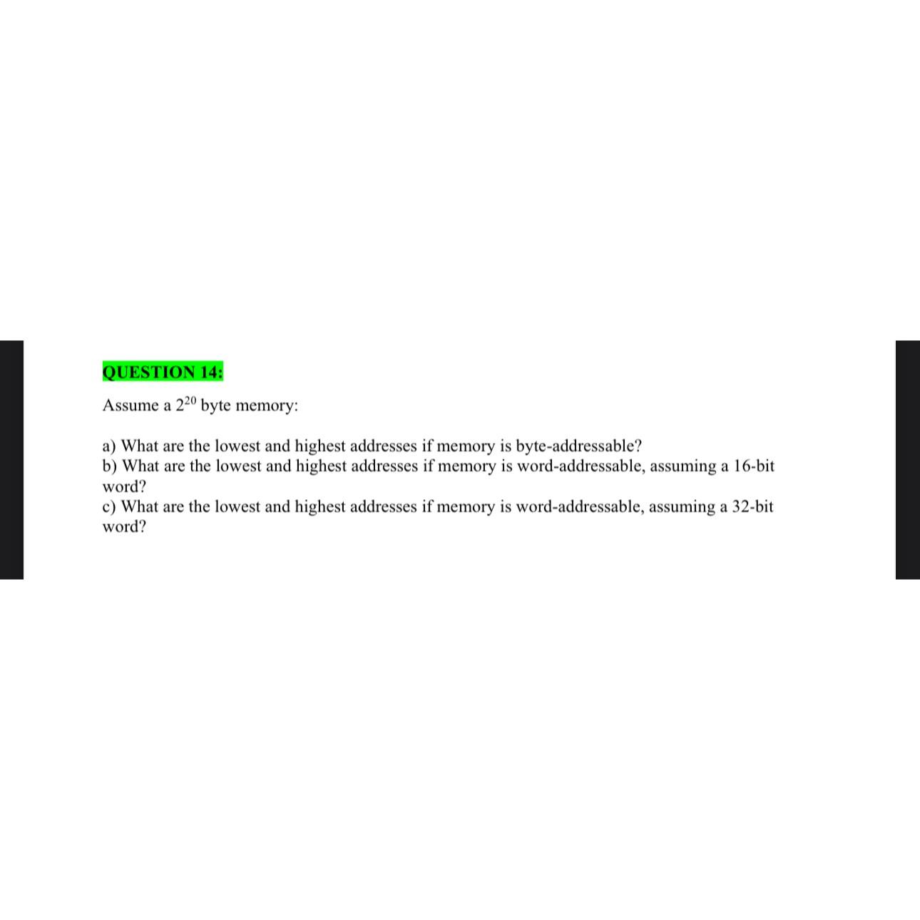 Solved Question 14assume A 220 ﻿byte Memorya ﻿what Are 