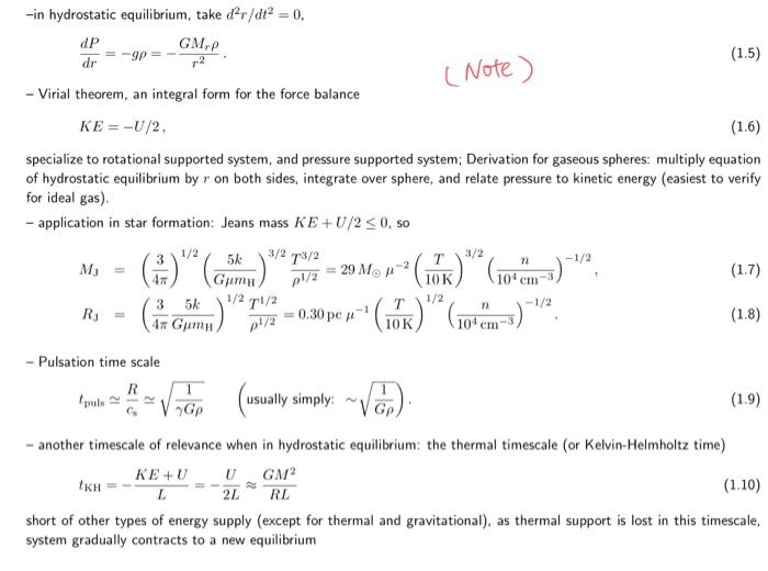 Solved 2. A collapsing cloud Consider a cloud that has just | Chegg.com