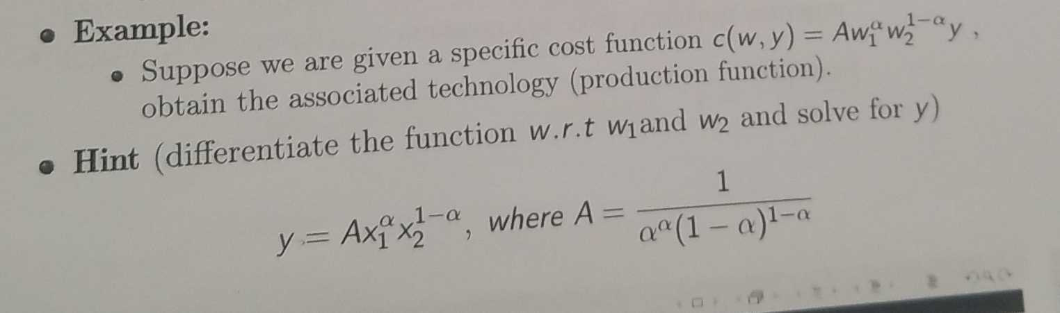 Solved Example:Suppose we are given a specific cost function | Chegg.com