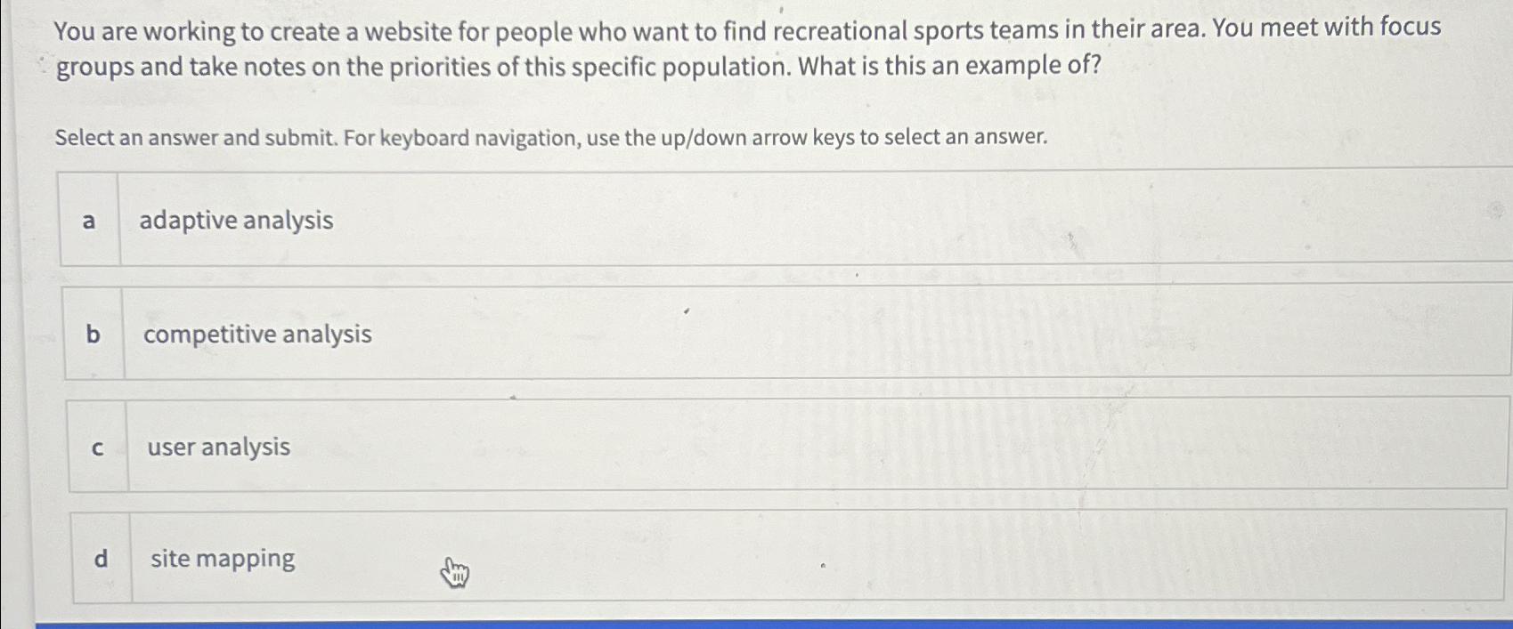 Solved You are working to create a website for people who | Chegg.com