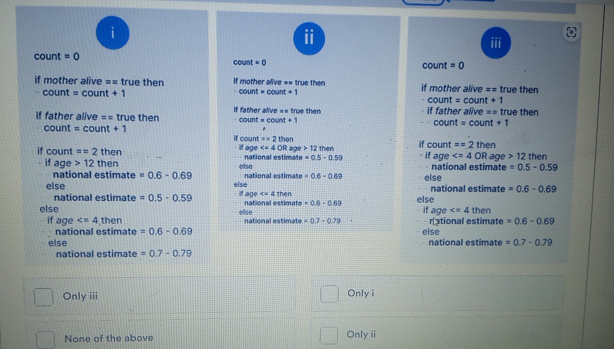 Solved Which pseudocode option will give the same output as | Chegg.com