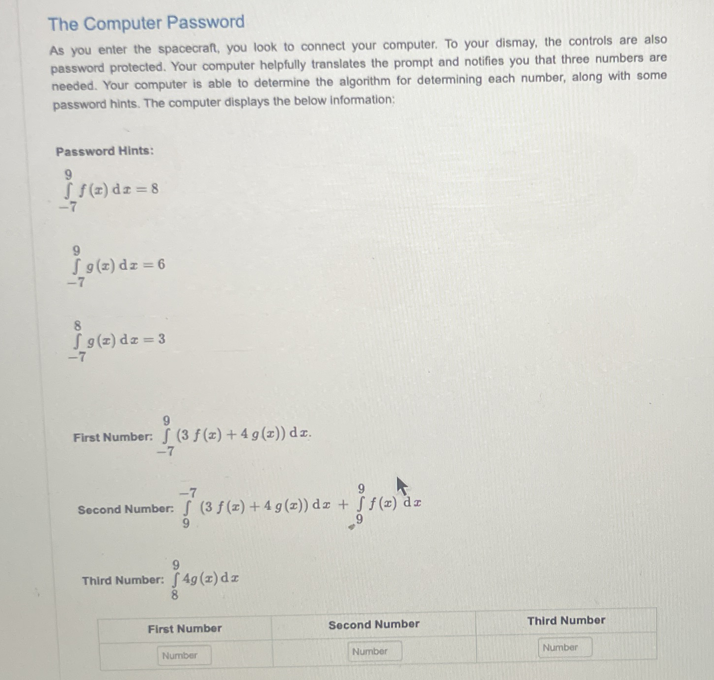 Solved The Computer PasswordAs you enter the spacecraft, you | Chegg.com