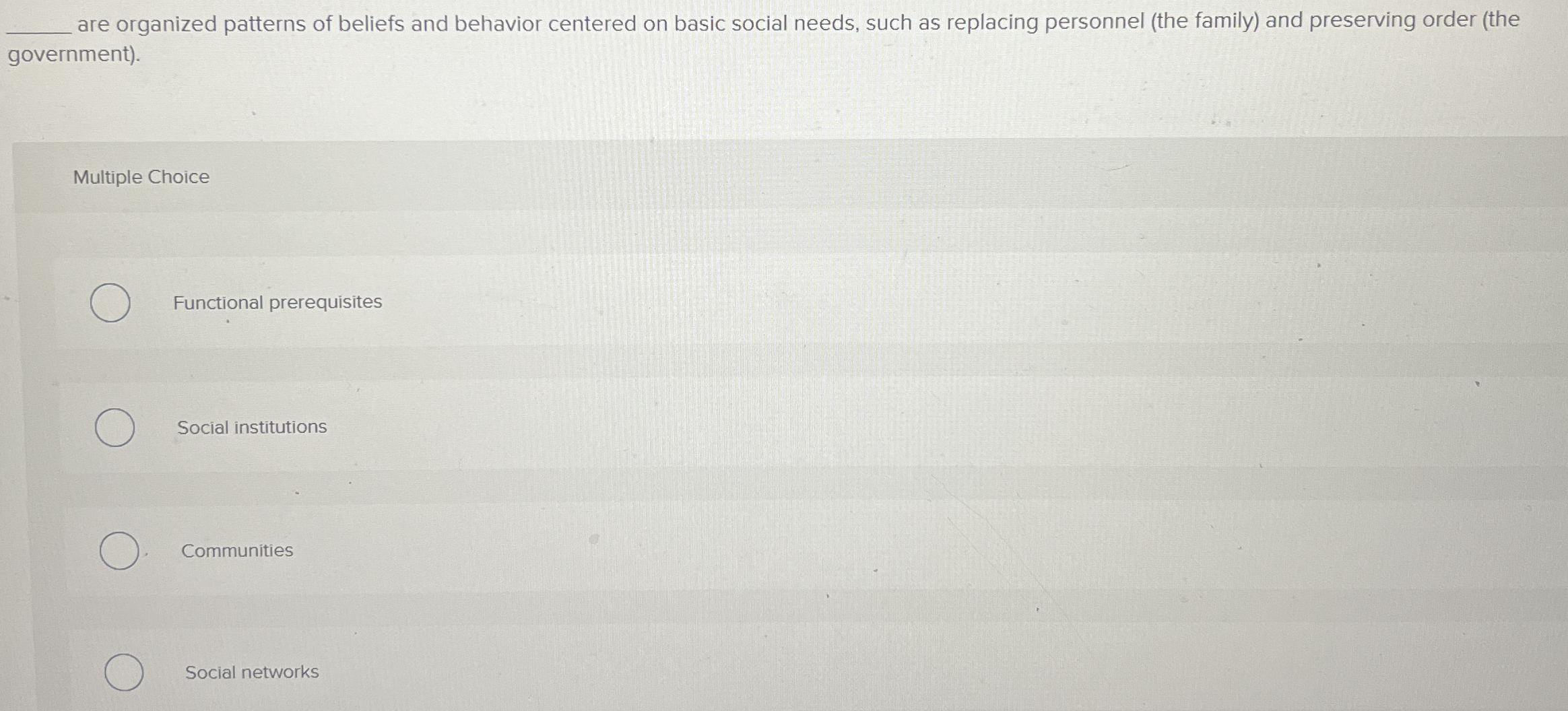 Solved q, ﻿are organized patterns of beliefs and behavior | Chegg.com