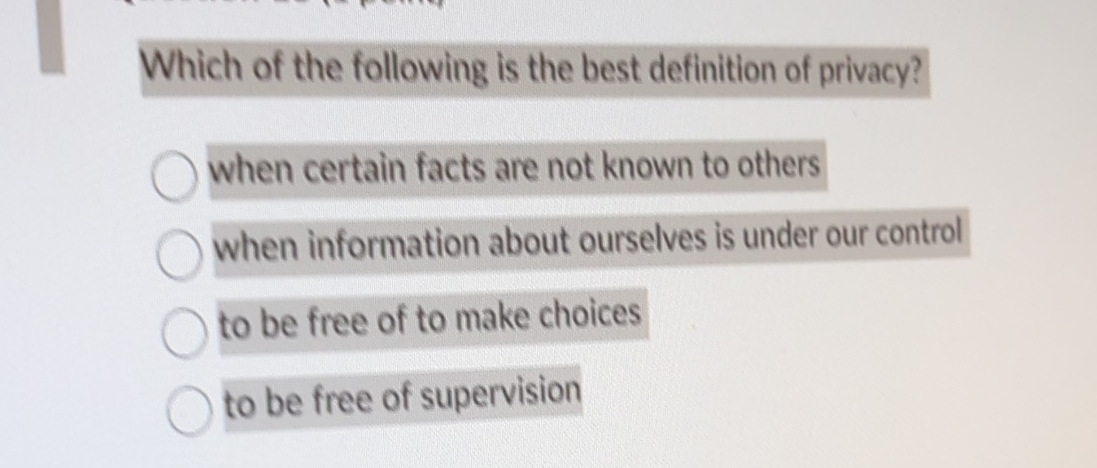 Solved Which of the following is the best definition of | Chegg.com