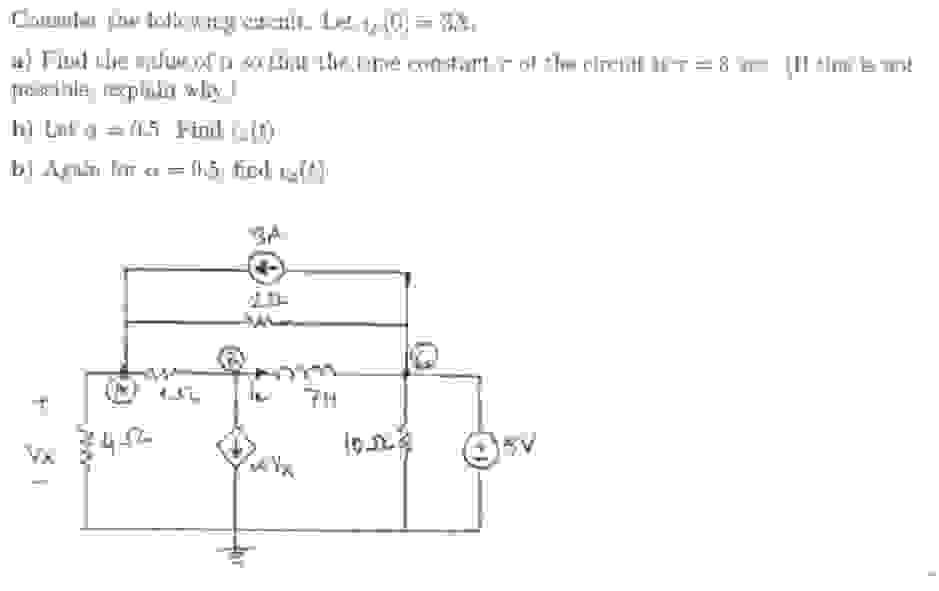 Consider the following circuit. Let iL(0) = 3A.a) | Chegg.com