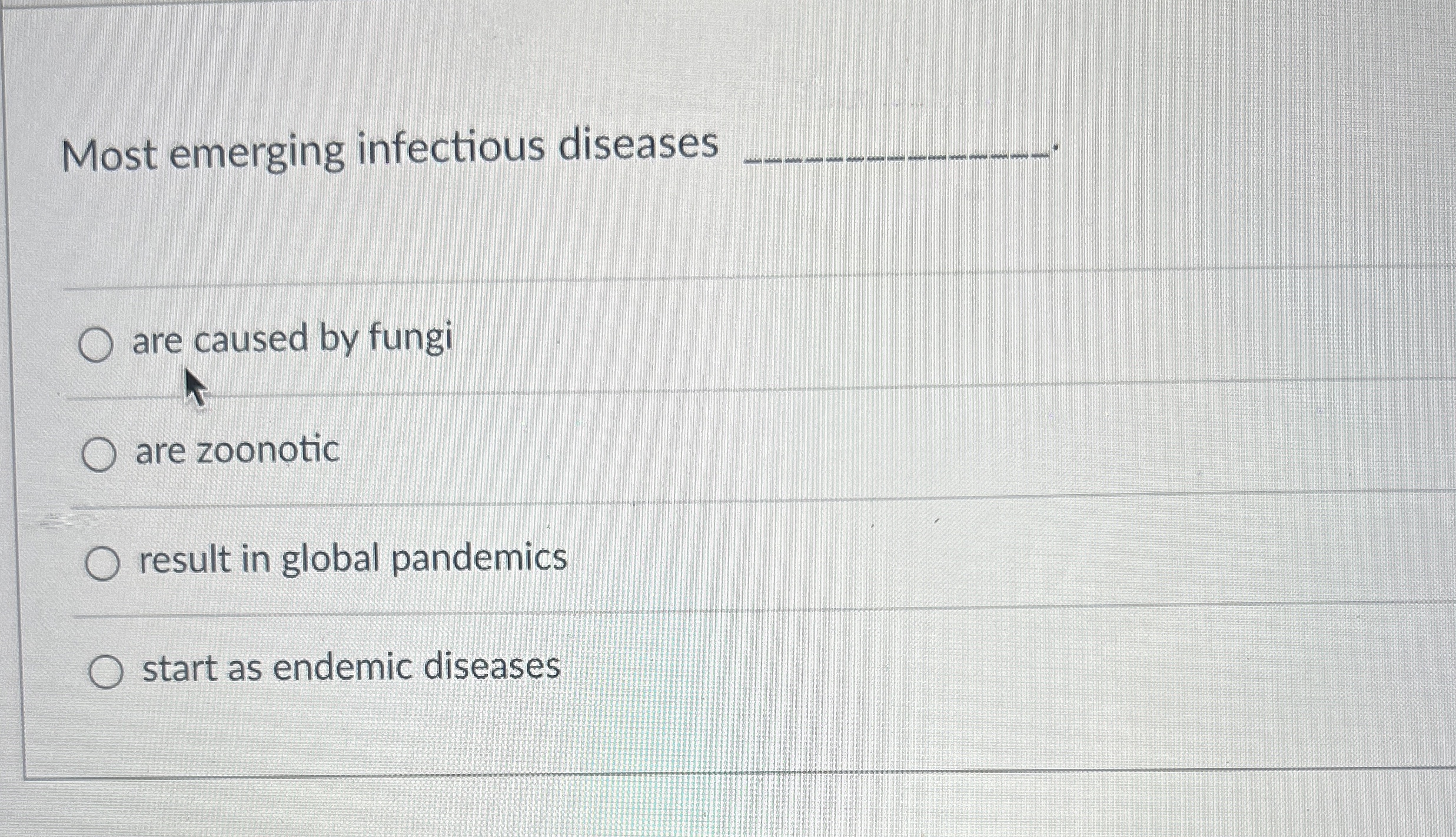 Solved Most emerging infectious diseases are caused by | Chegg.com