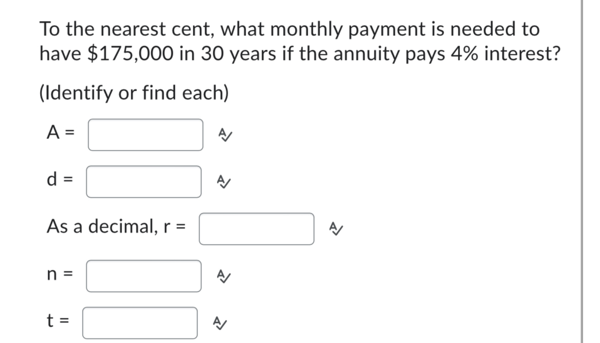 Solved To the nearest cent, what monthly payment is needed | Chegg.com