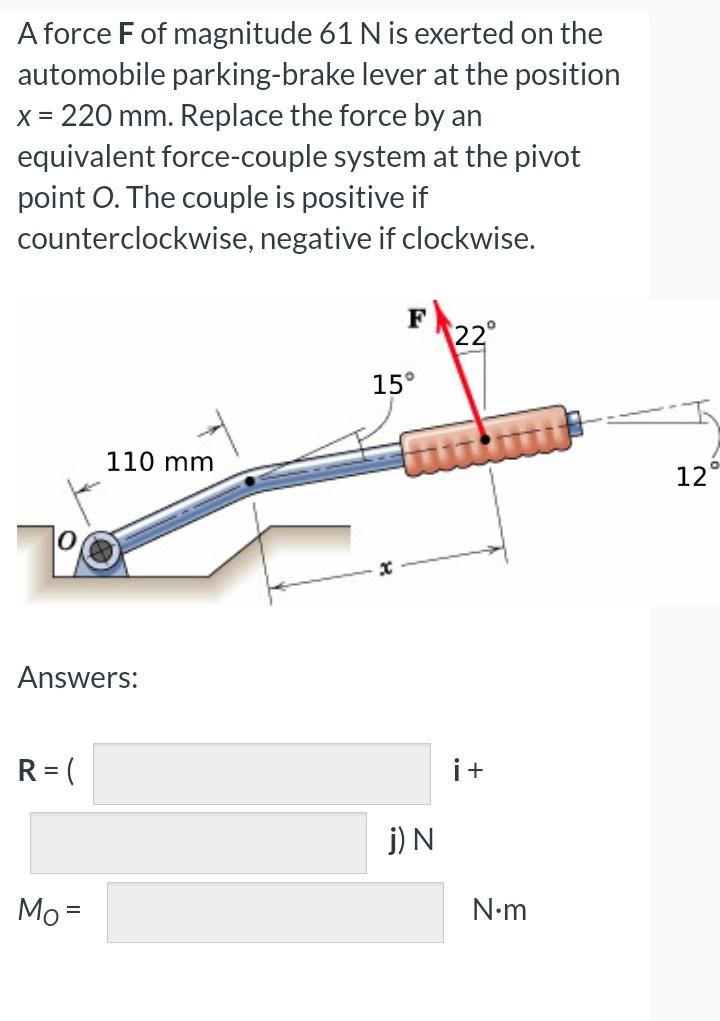 Solved A force F of magnitude 61 N is exerted on the | Chegg.com