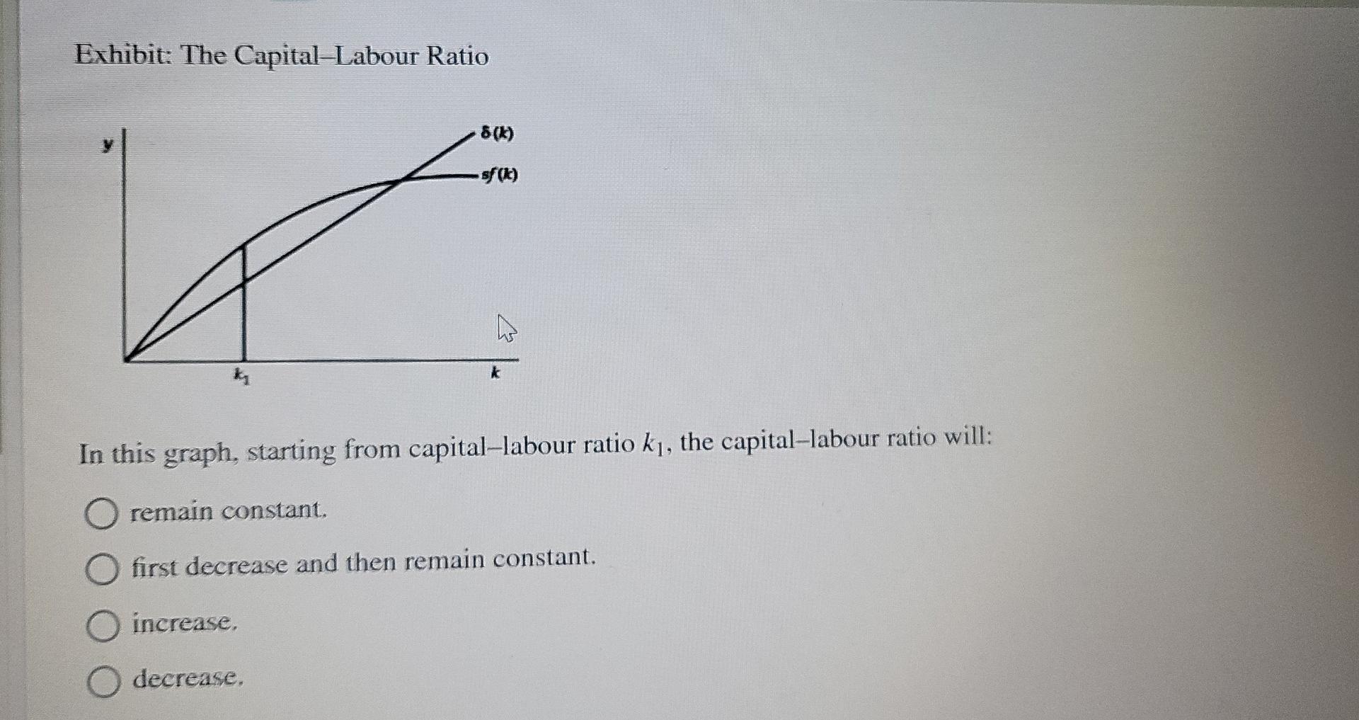 Solved Exhibit: The Capital-Labour Ratio 8 (6) -sf (k) In | Chegg.com