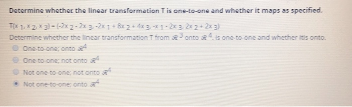 Solved Determine Whether The Linear Transformation T Is