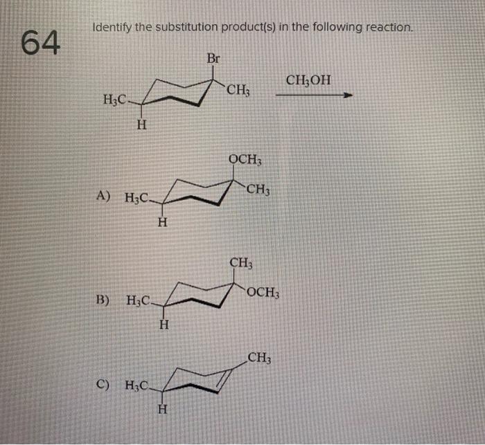 Identify the substitution product(s) in the following | Chegg.com