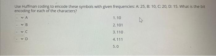 Solved Use Huffman coding to encode these symbols with given | Chegg.com