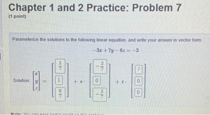Solved Chapter 1 and 2 Practice: Problem 7 (1 point) | Chegg.com