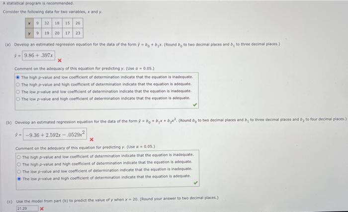 Solved A statistical program is recommended. Consider the | Chegg.com