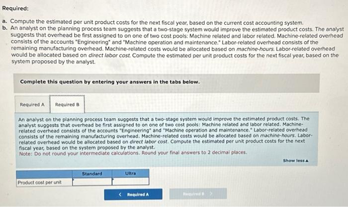 Solved Hall, Incorporated manufactures two components, | Chegg.com