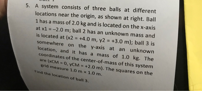 Solved 5. A system consists of three balls at different | Chegg.com