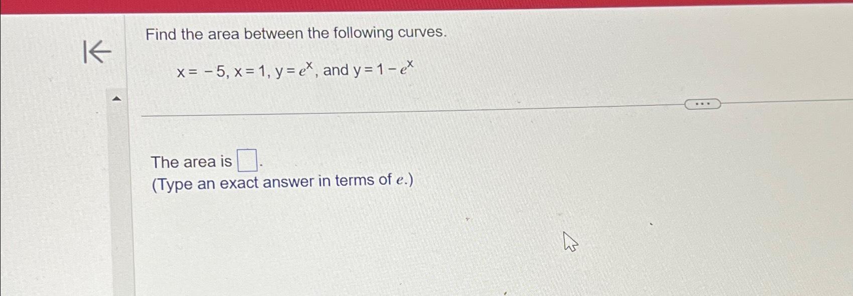 Solved Find the area between the following | Chegg.com