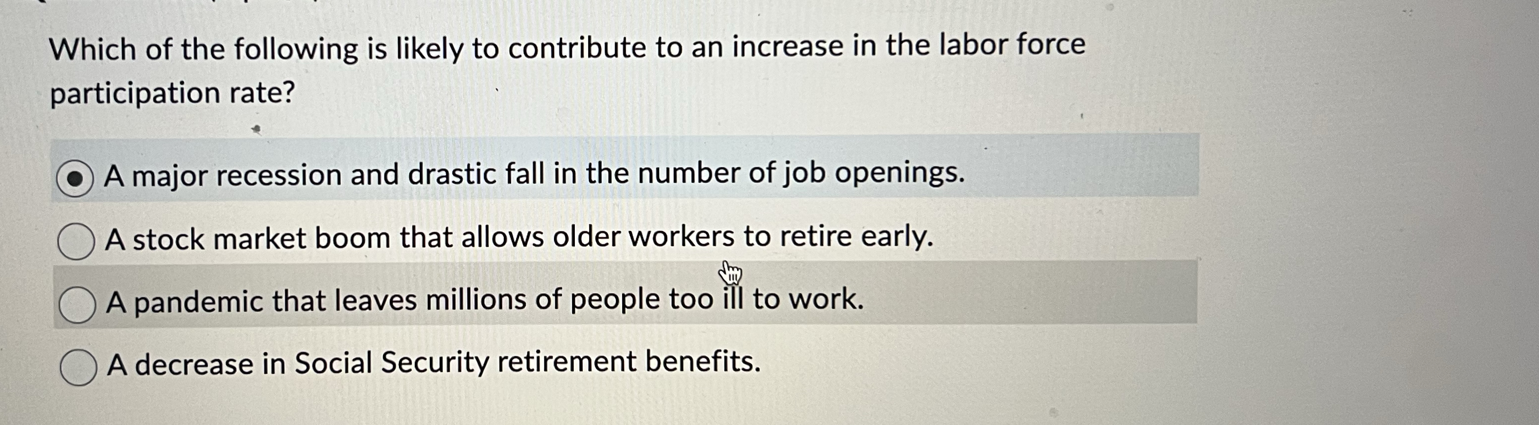Solved Which of the following is likely to contribute to an | Chegg.com