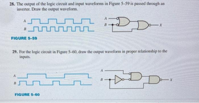Solved 28. The output of the logic circuit and input | Chegg.com