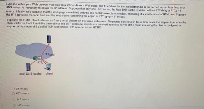 Solved Suppose within your web browser you click on a link | Chegg.com