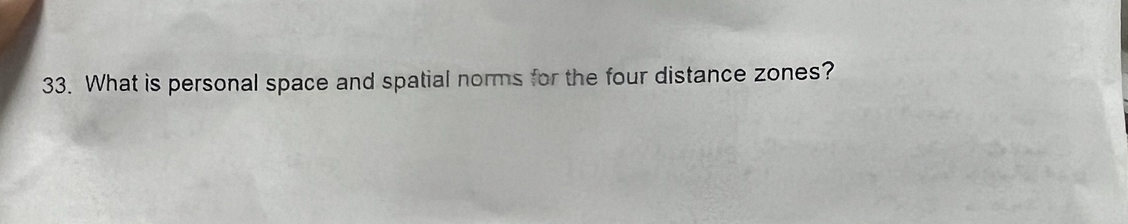 Solved What is personal space and spatial norms for the four | Chegg.com