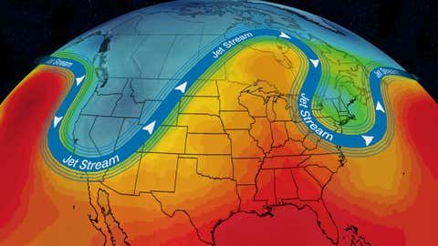 Solved This map shows the jet stream over North America at | Chegg.com