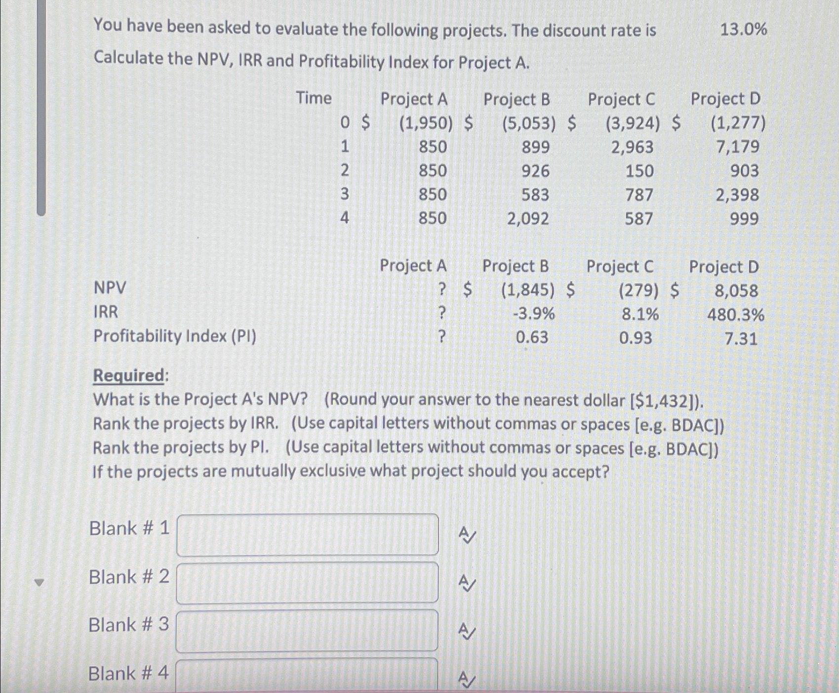 Solved You have been asked to evaluate the following | Chegg.com