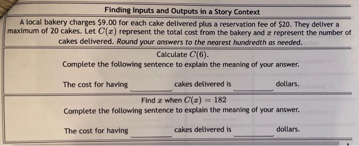 Solved Finding Inputs and Outputs in a Story Context A local | Chegg.com