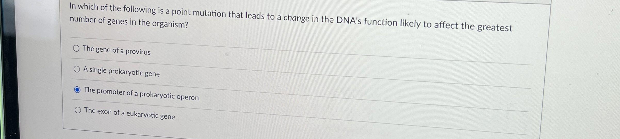 Solved In which of the following is a point mutation that | Chegg.com