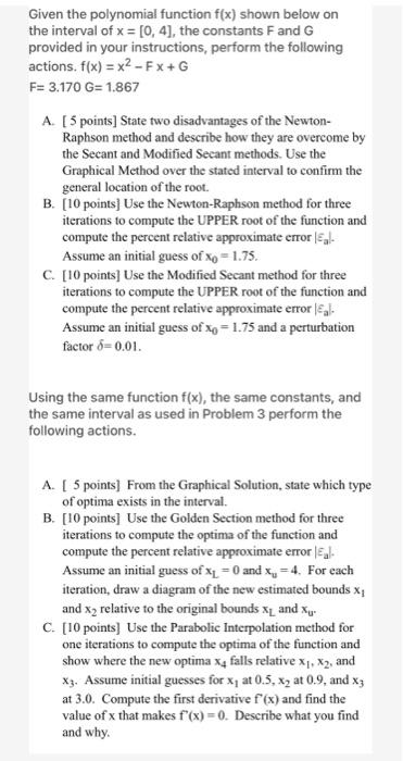 Solved Given the polynomial function f(x) shown below on the | Chegg.com