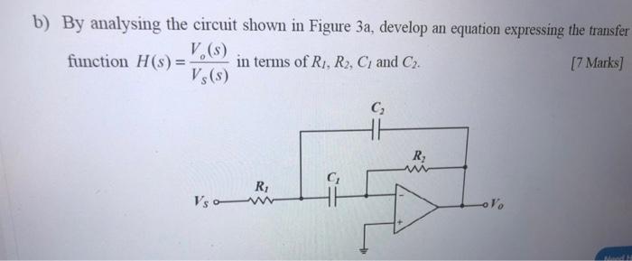 Solved b) By analysing the circuit shown in Figure 3a, | Chegg.com