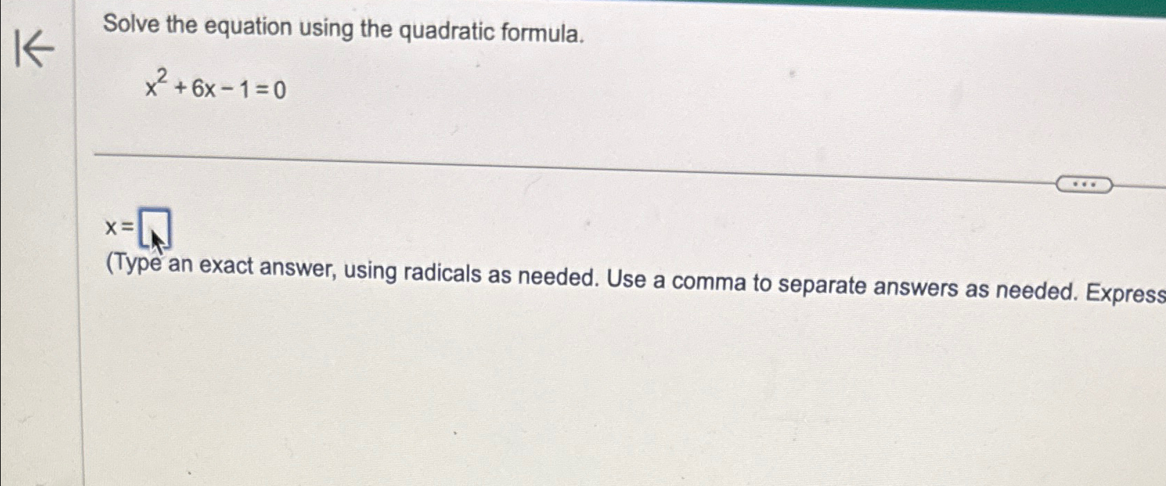 Solved Solve the equation using the quadratic | Chegg.com