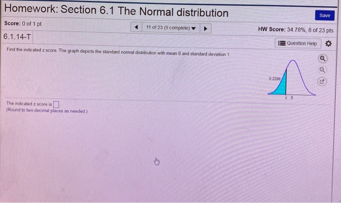 Solved Homework: Section 6.1 The Normal distribution Save | Chegg.com