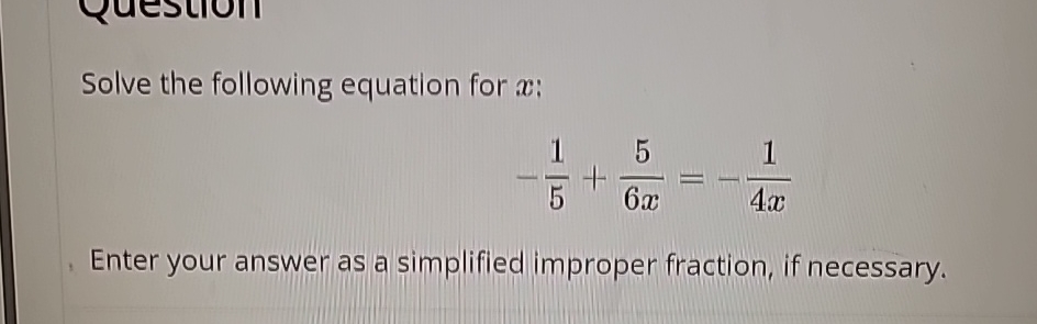 Solved Solve the following equation for x | Chegg.com