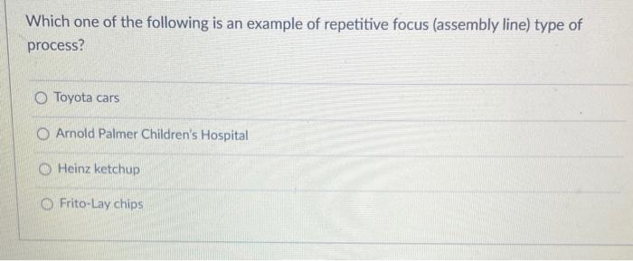 Solved Which one of the following is an example of | Chegg.com